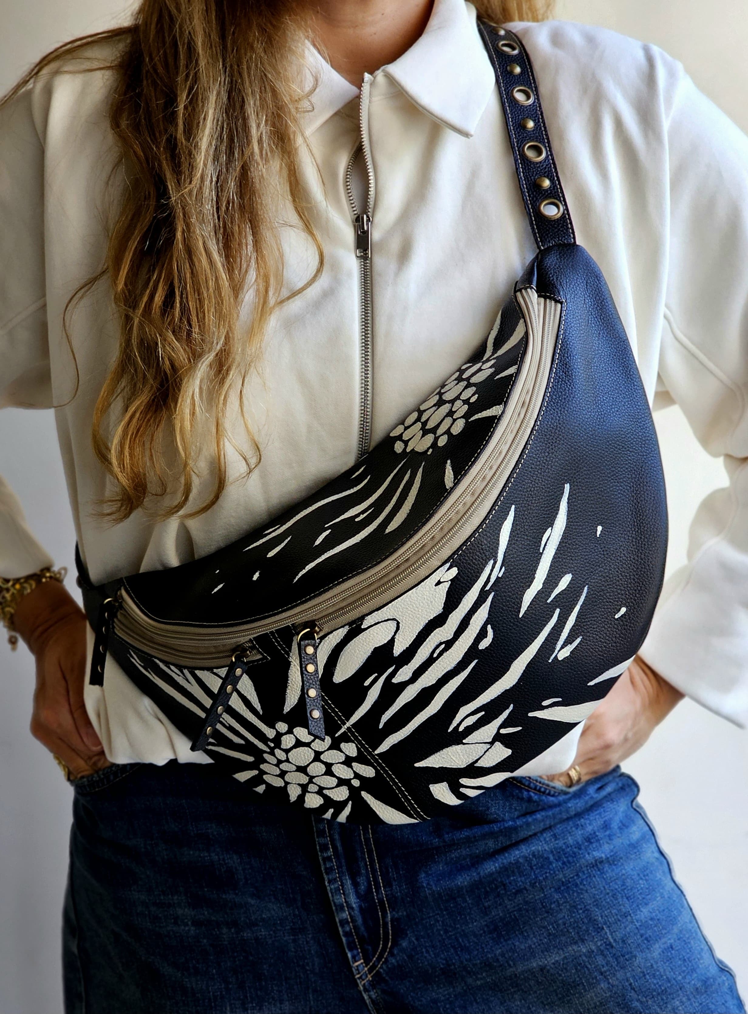 Leather Bumbag X White Drawings – Simplicity Gallery